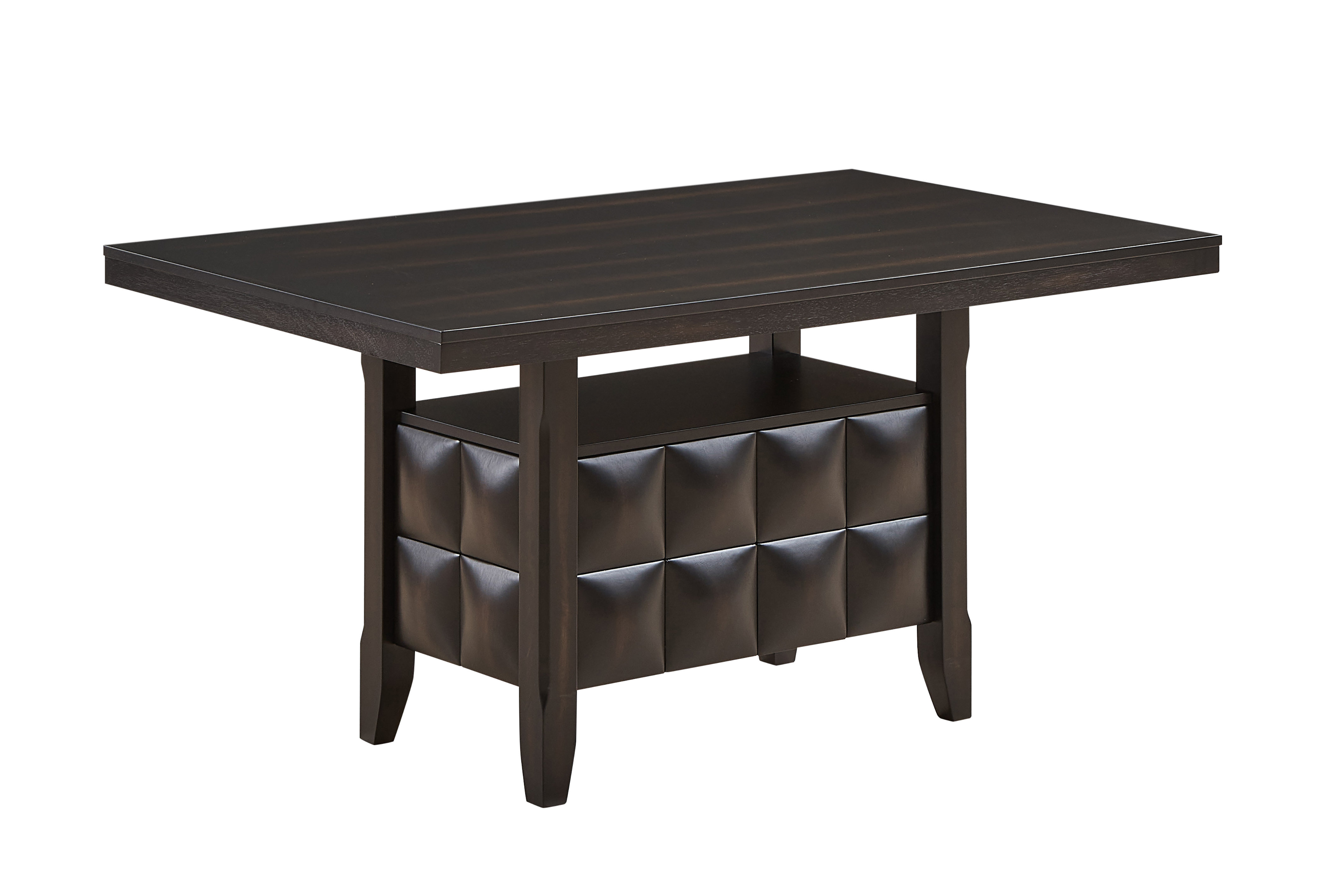 Red Barrel Studio® Fairfield Lemont Wood Rectangular 59" Dining Table with Storage Shelf | Wayfair